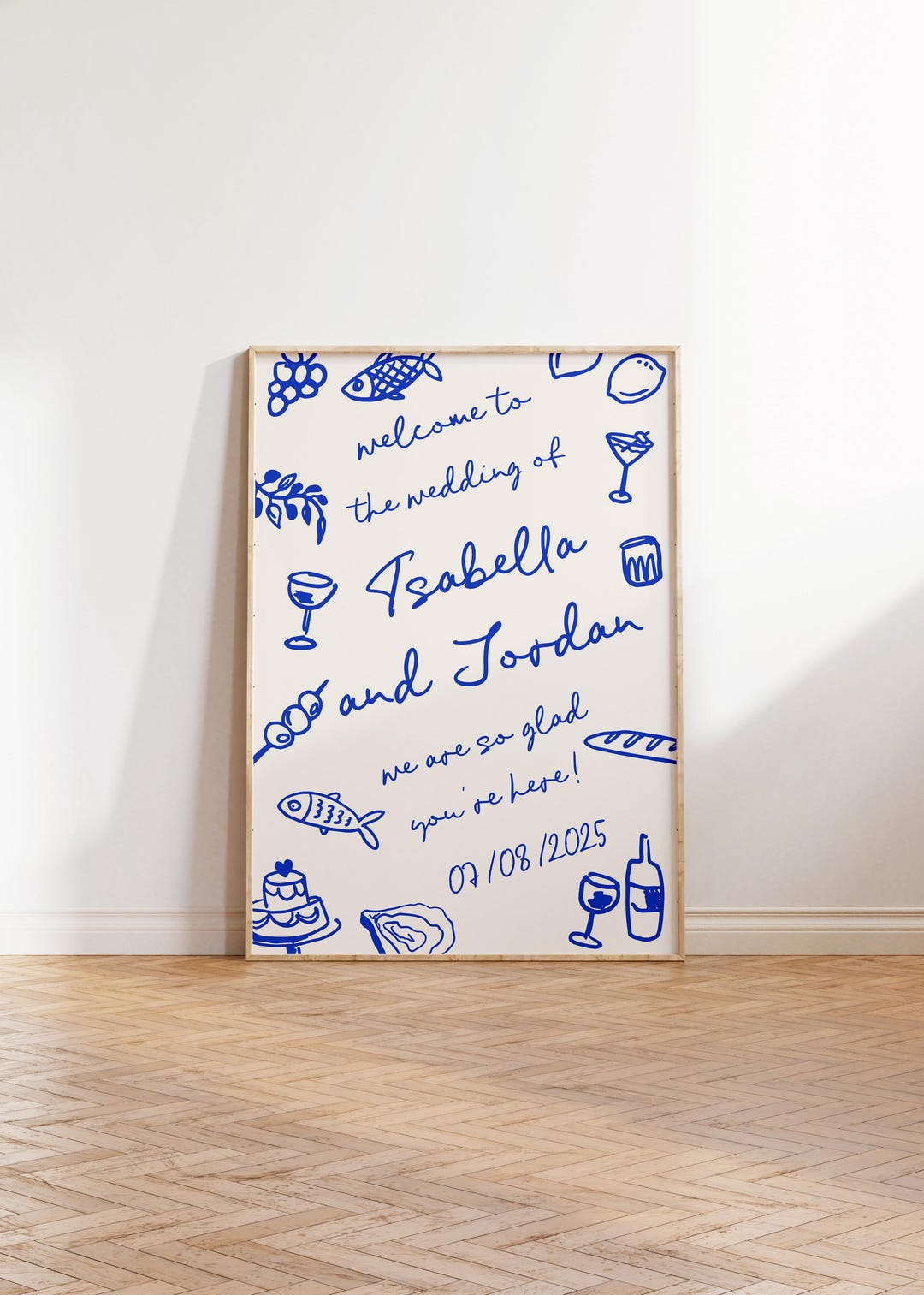 Illustrated Hand Drawn Welcome Sign, Whimsical Italy Mediterranean ...