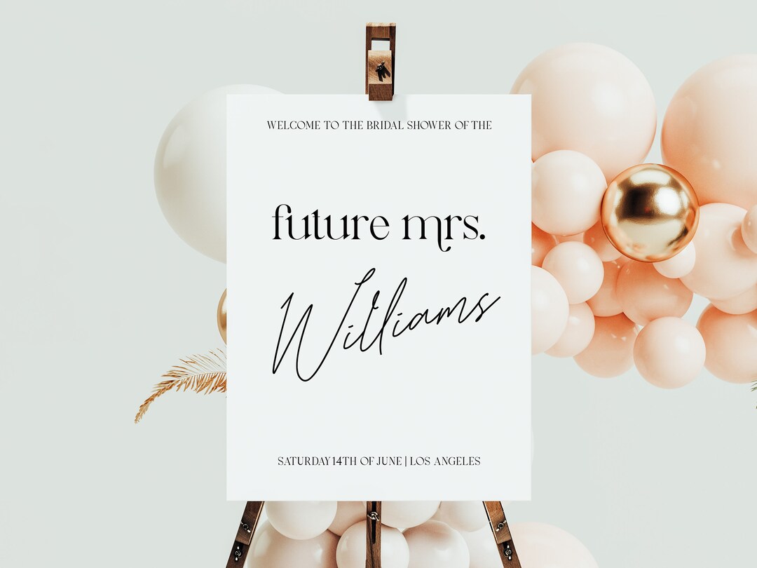 The Future Mrs Bridal Party Welcome Sign Modern Hens Party Sign ...