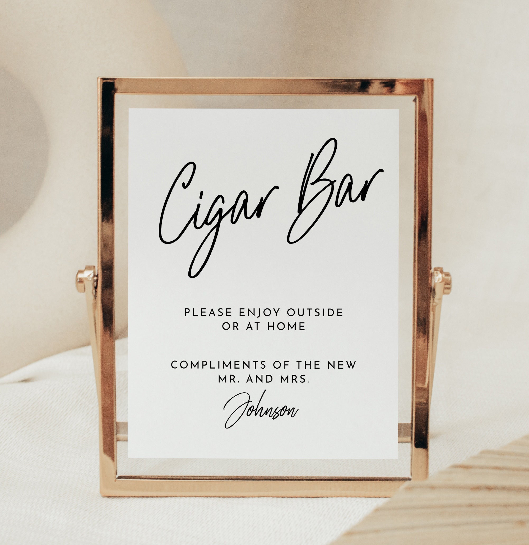 Cigar Bar Sign Template Wedding Cigar Sign Simple Wedding Sign Download ...