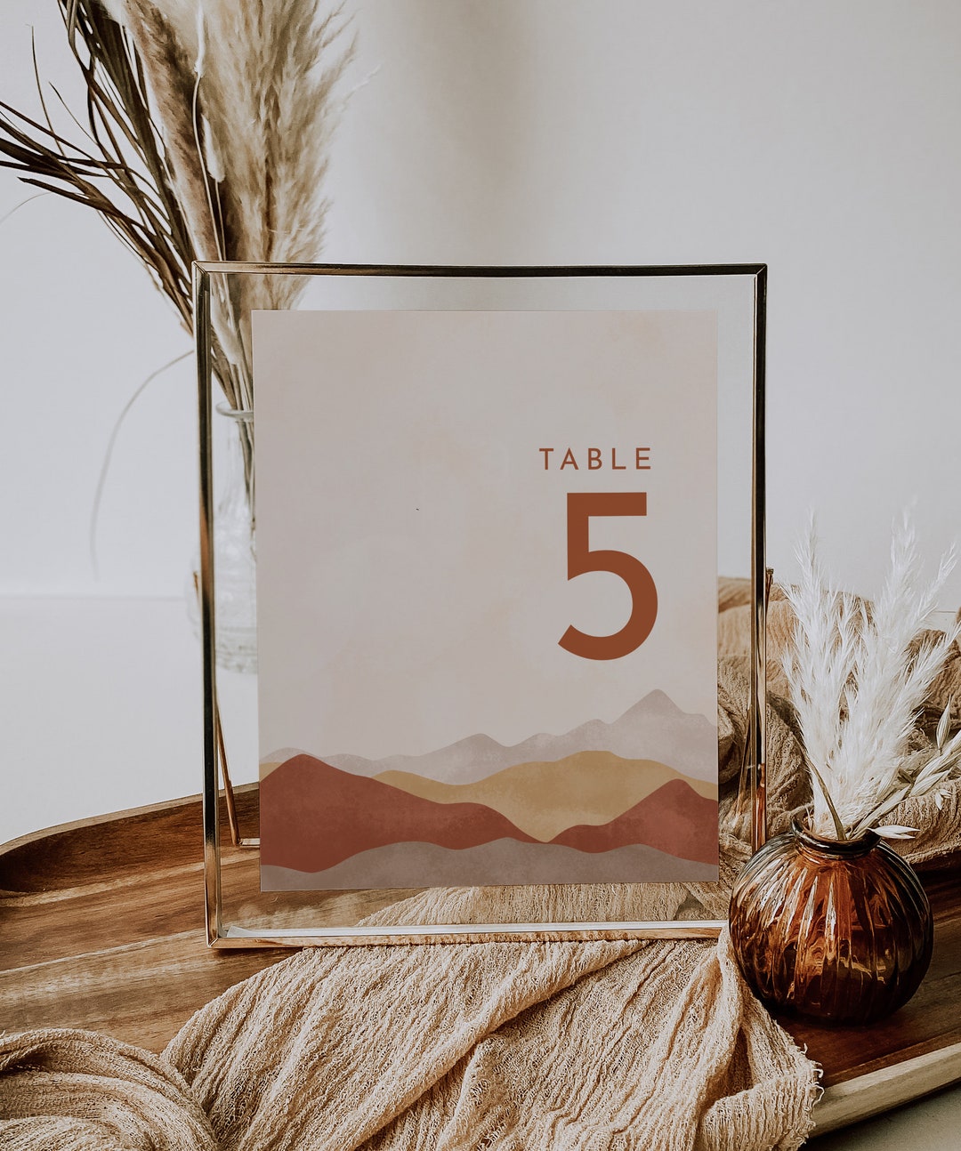 Desert Wedding Table Numbers Template Earth Tones Table Numbers ...