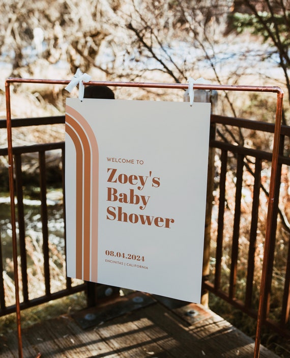 Groovy Baby Shower Welcome Sign Boho Retro Baby Shower Sign - Etsy