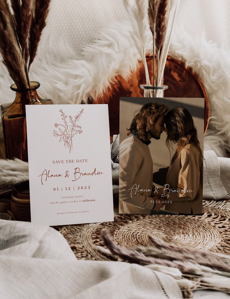 Boho Wedding Bundle Template Terracotta Wedding Bundle Set Warm Burnt ...