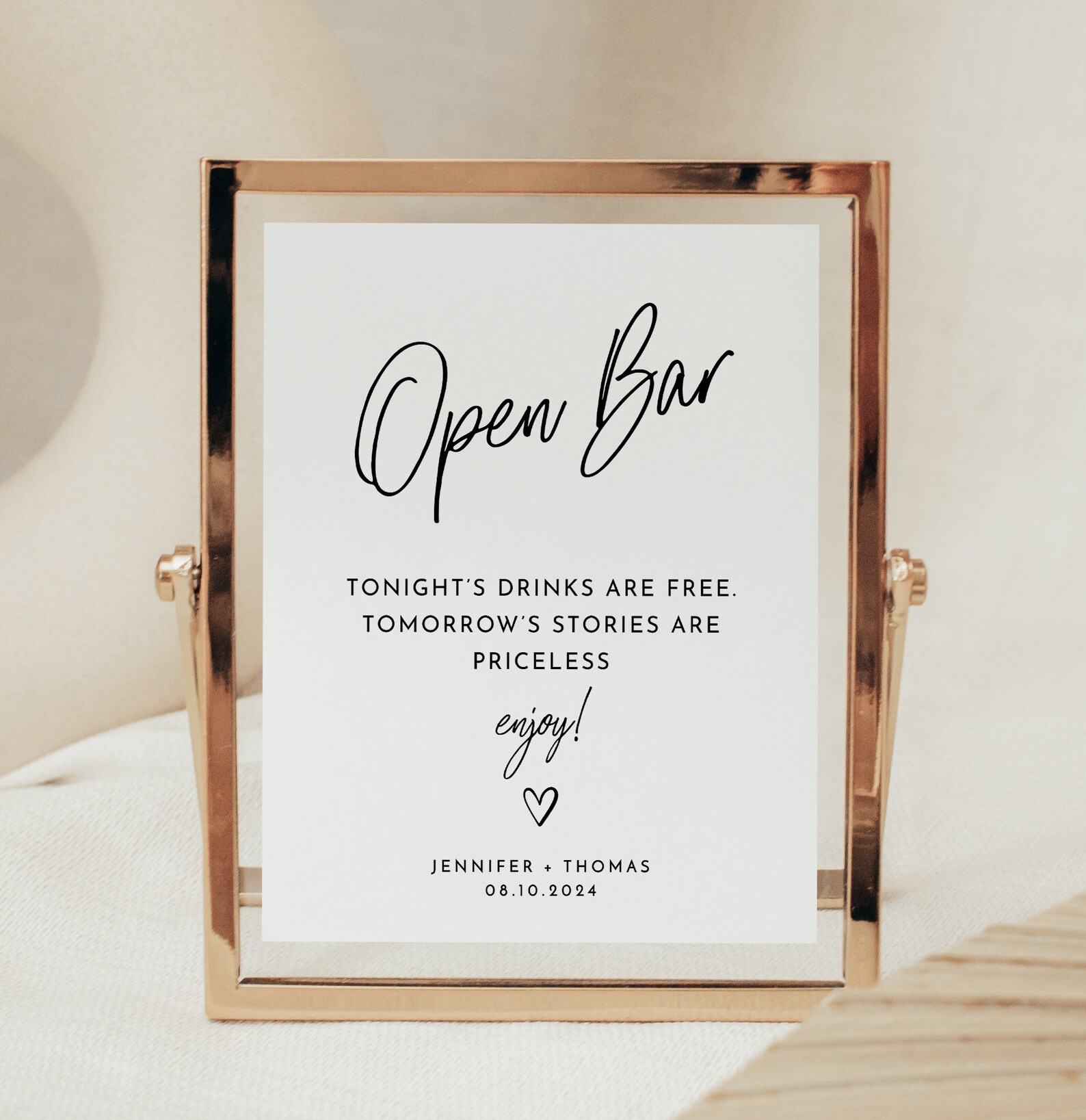 Wedding Drink Sign Open Bar Printable Sign Open Bar Sign - Etsy