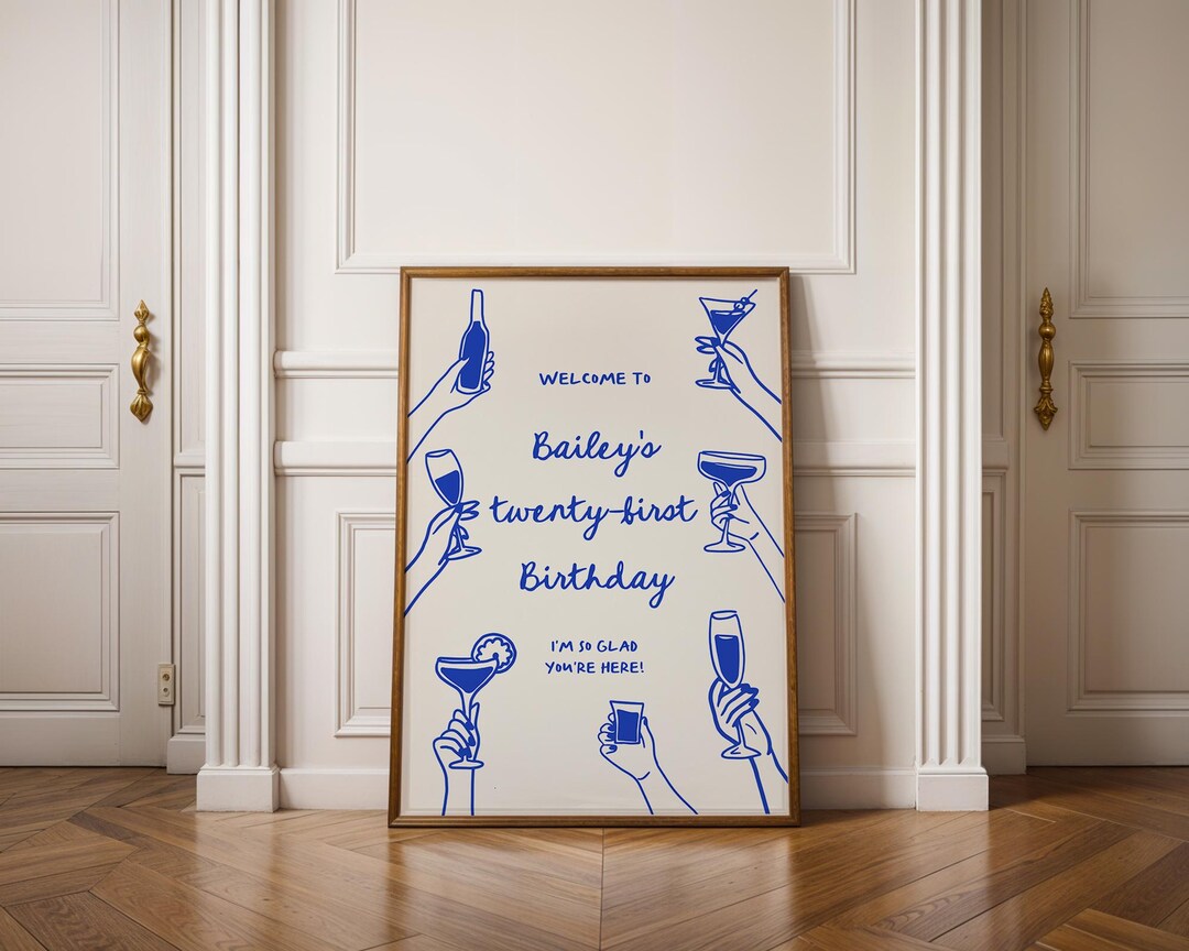 Adult Birthday Party Welcome Sign, 21st 30th 40th Birthday Welcome Sign ...