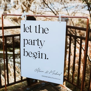 Let the Party Begin Sign Template Download Fun Wedding Welcome Sign ...