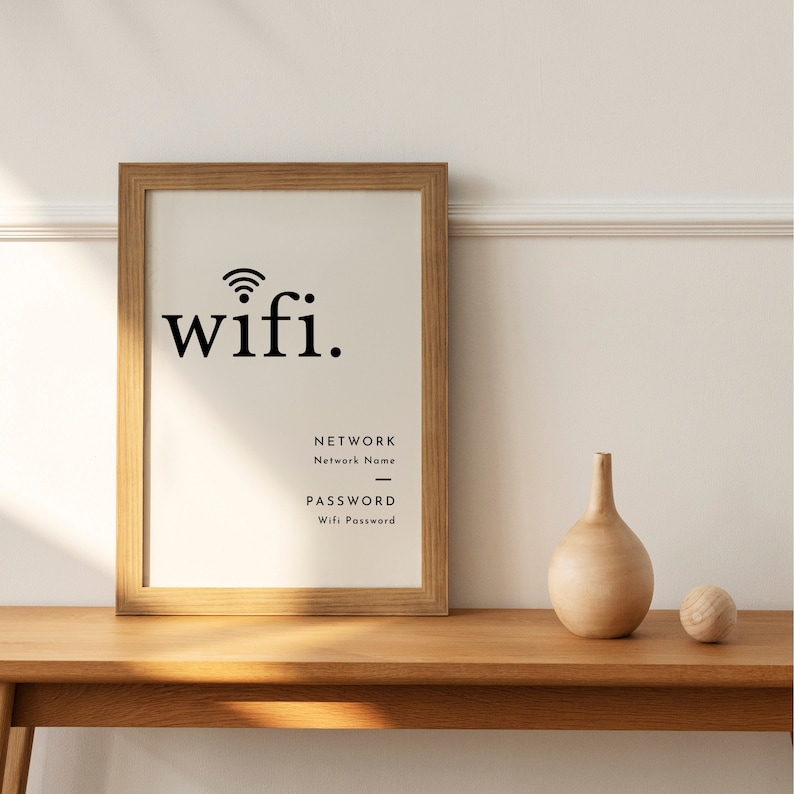 Wifi Password Sign Printable Wifi Sign Template Modern - Etsy