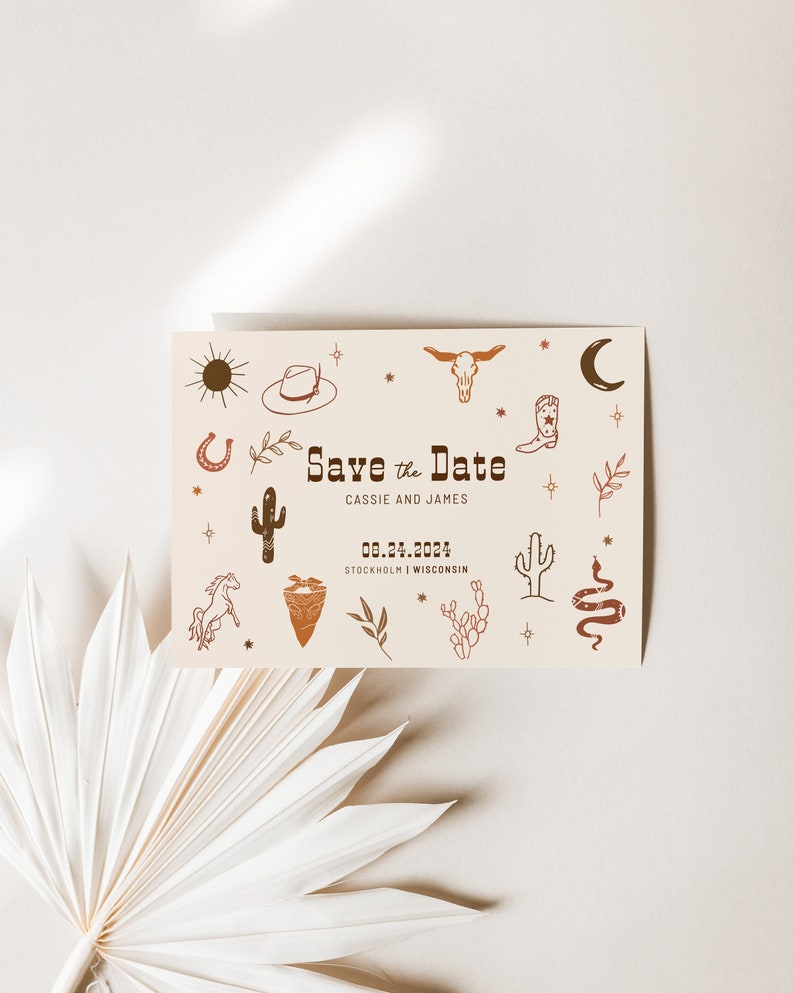 Western Save the Date Template Wild West Boho Southwestern - Etsy