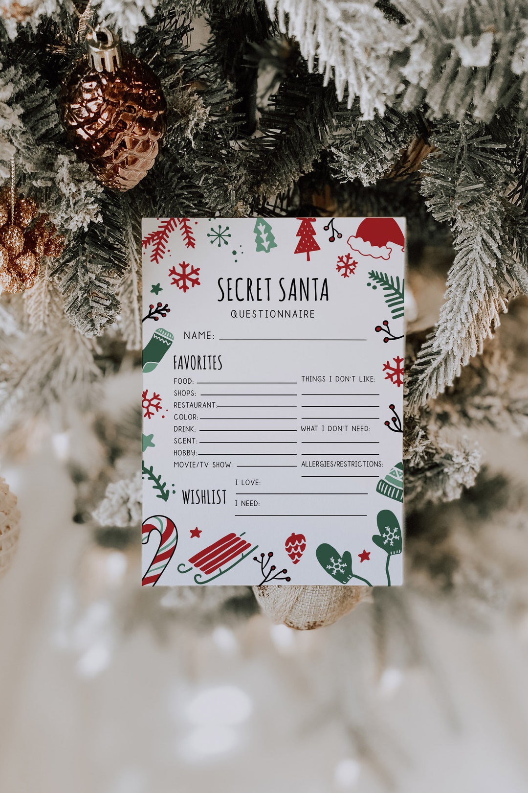 Christmas Secret Santa Questionnaire Download Template Secret Santa ...