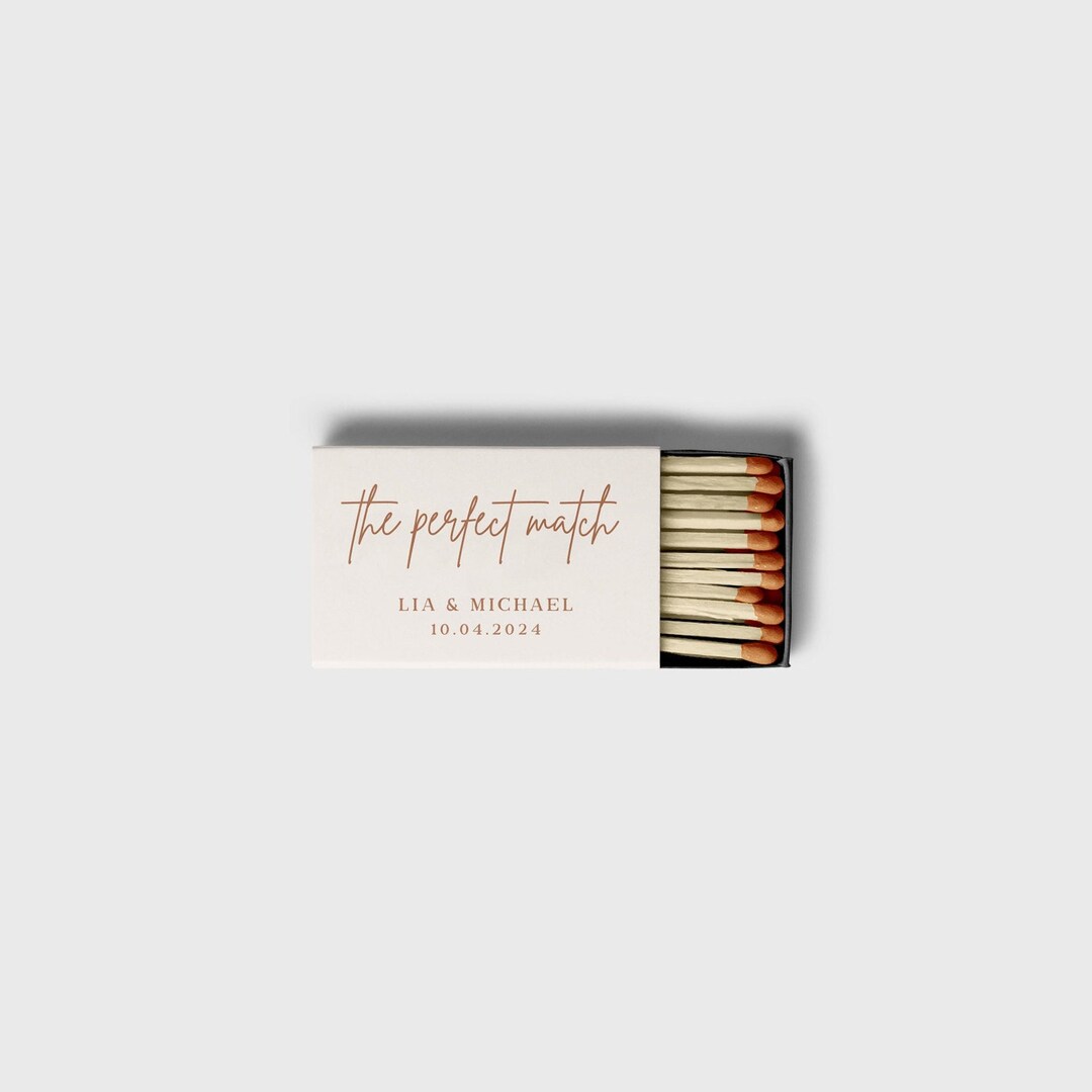 Minimalist Matchbox Label the Perfect Match Customized Wedding Favor ...