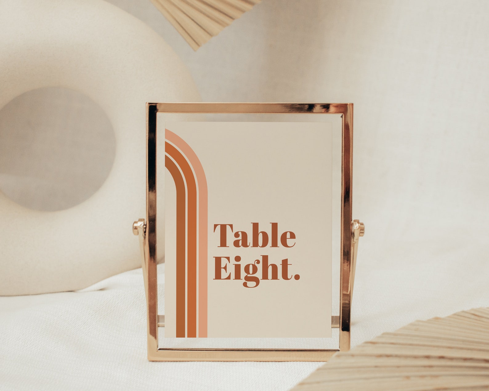 Retro Wedding Table Numbers Template 60s 70s Arch Table - Etsy