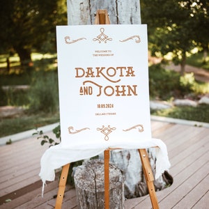 Modern Western Wedding Welcome Sign Template Boho Southwestern Wedding ...