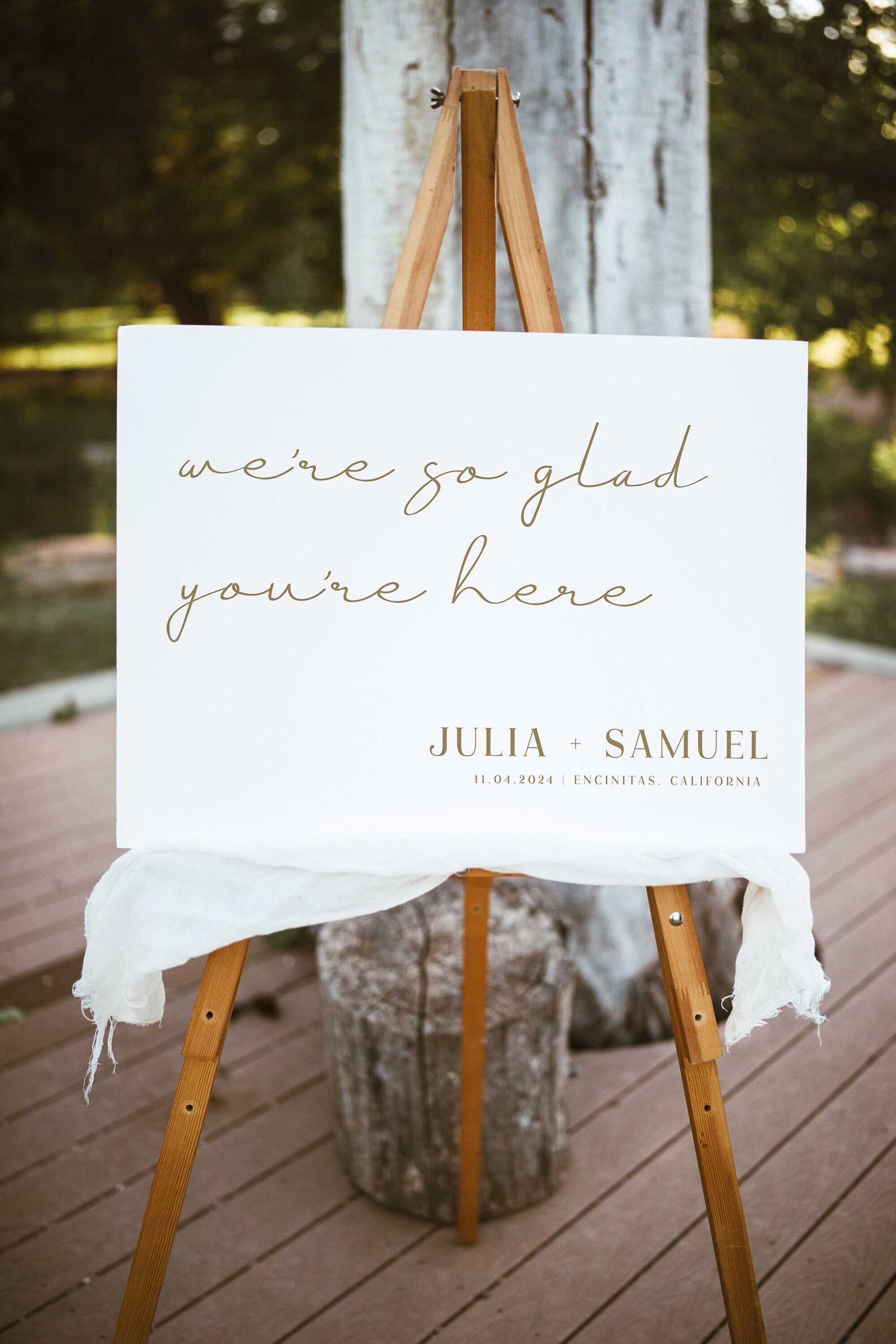 We're so Glad You're Here Modern Wedding Welcome Sign Template | Julia ...