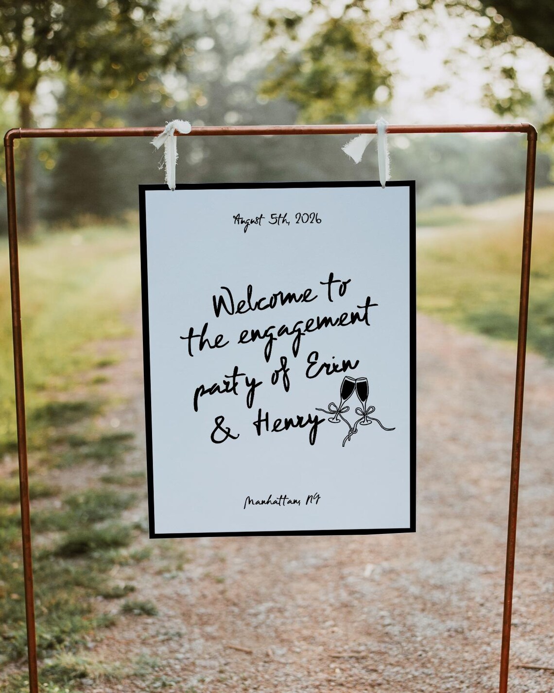 Old Money Engagement Welcome Sign Template, Printable Modern Elegant ...
