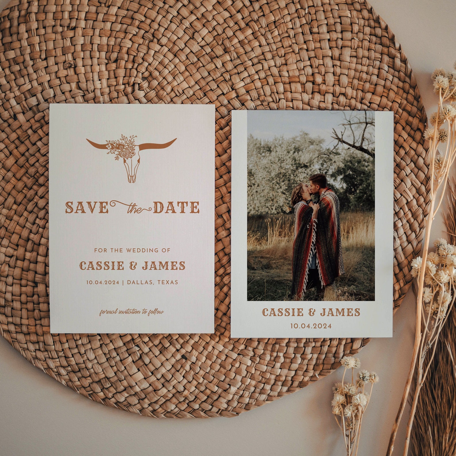 Modern Western Save the Date Template, Southwestern Ranch Wedding Save ...