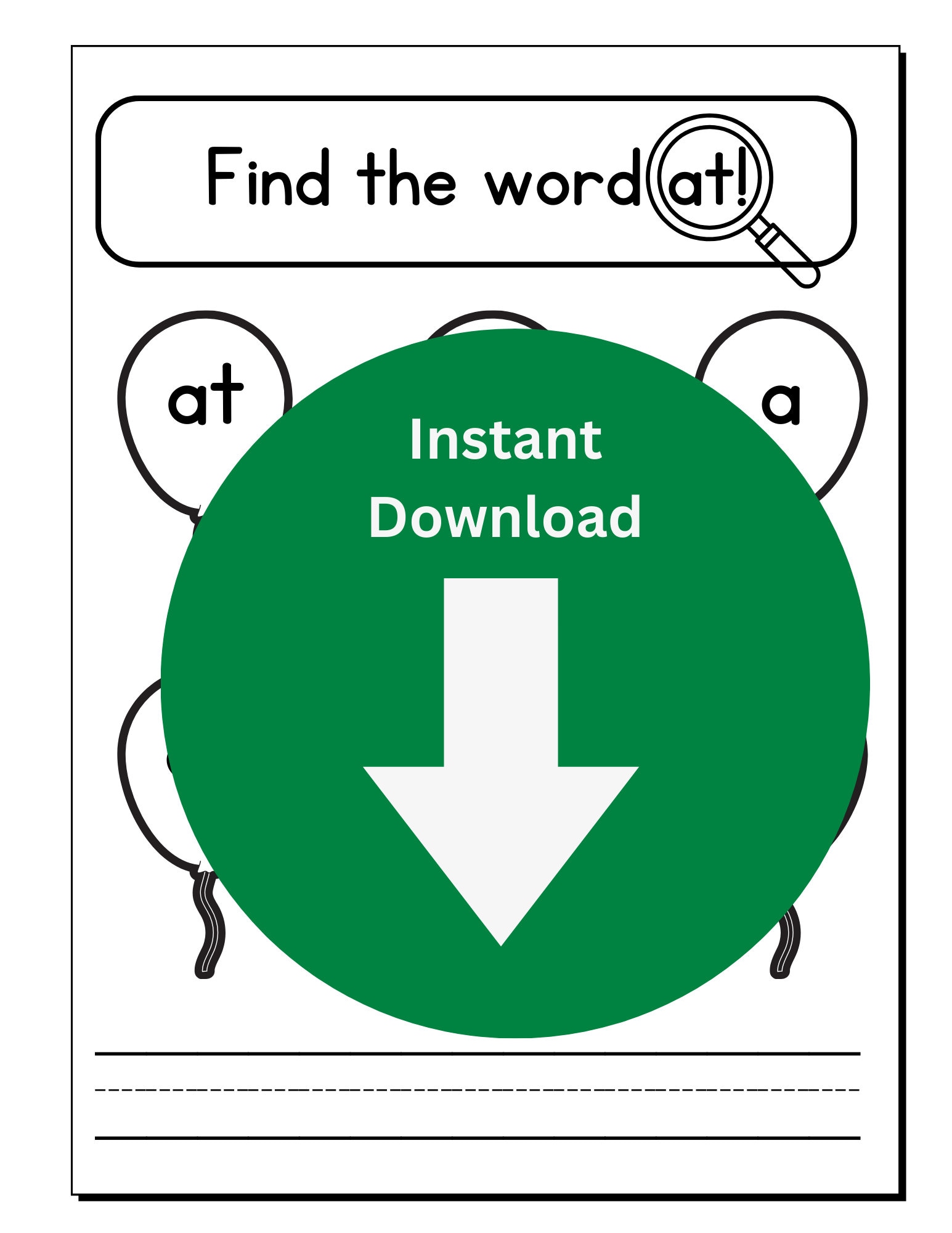 Sight Word Worksheet, at Sight Word, Sight Word Printable, Learning ...