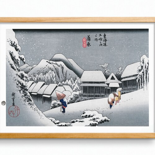 Japanese Ukiyo-e Woodblock Print Hokusai poem by - Etsy