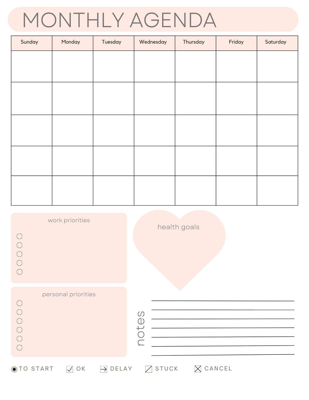 Undated Daily, Weekly, and Monthly Planner Printables - Etsy