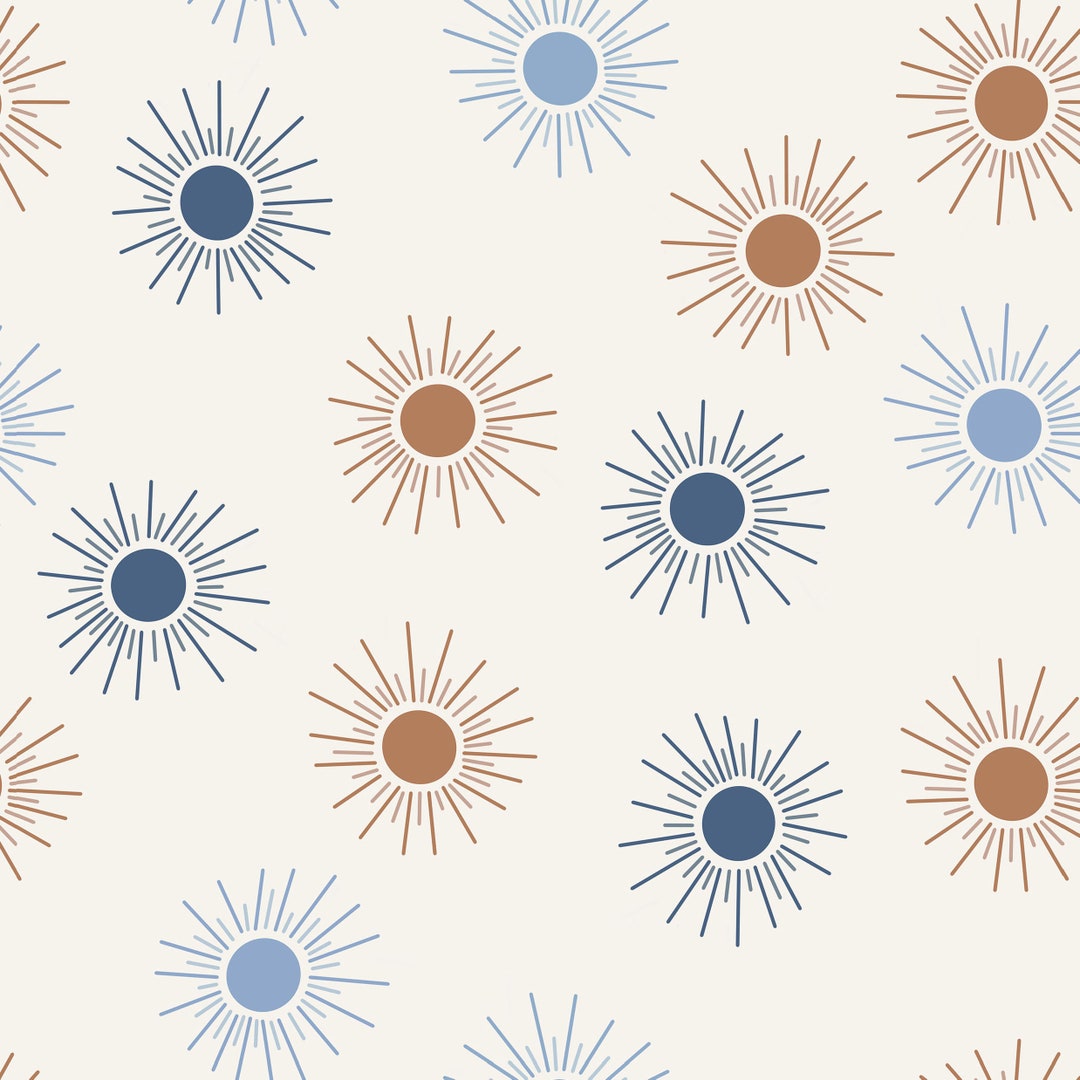 Sun Rays Seamless Pattern Design Digital File Clipart. Retro, Summer ...