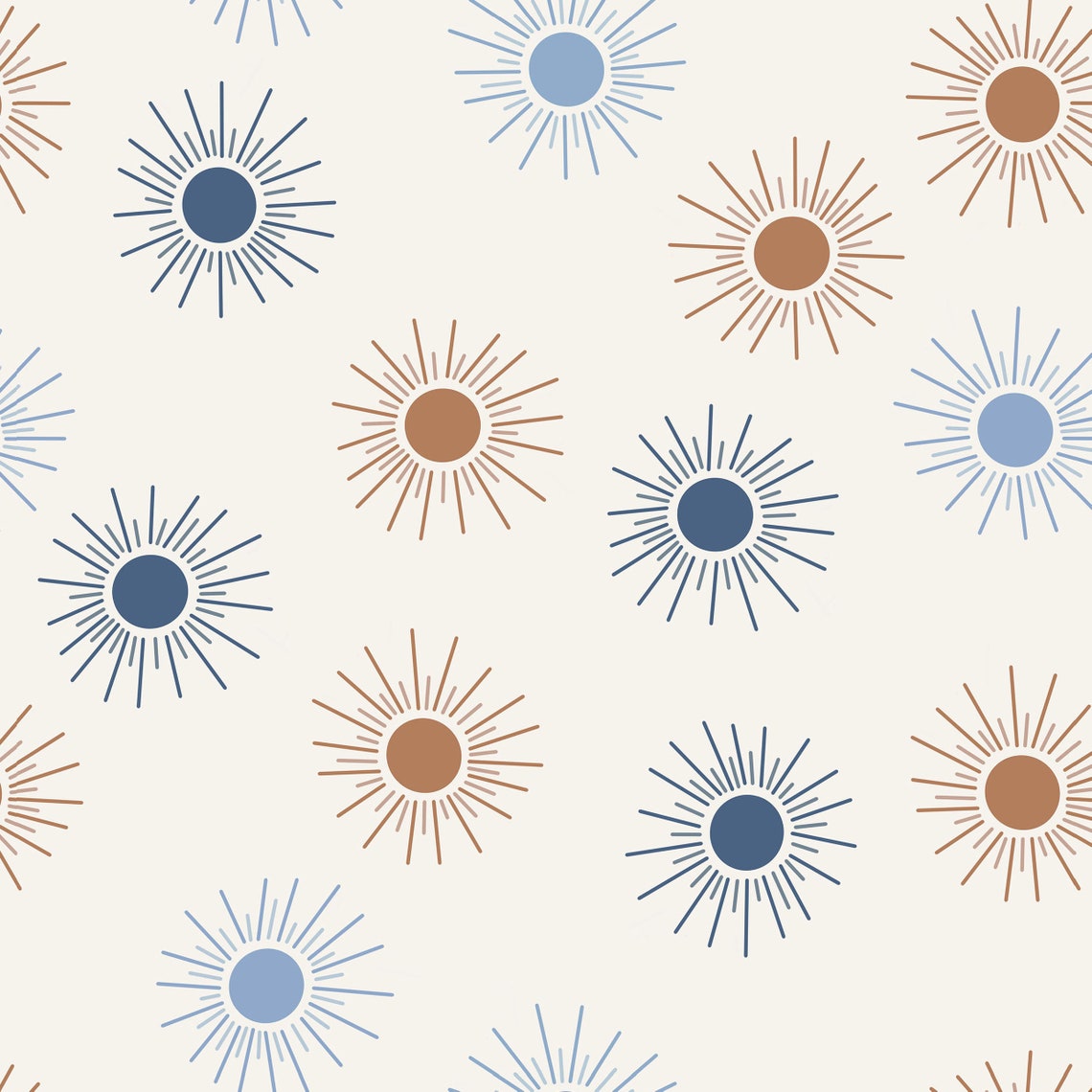 Sun Rays Seamless Pattern Design Digital File Clipart. Retro, Summer ...