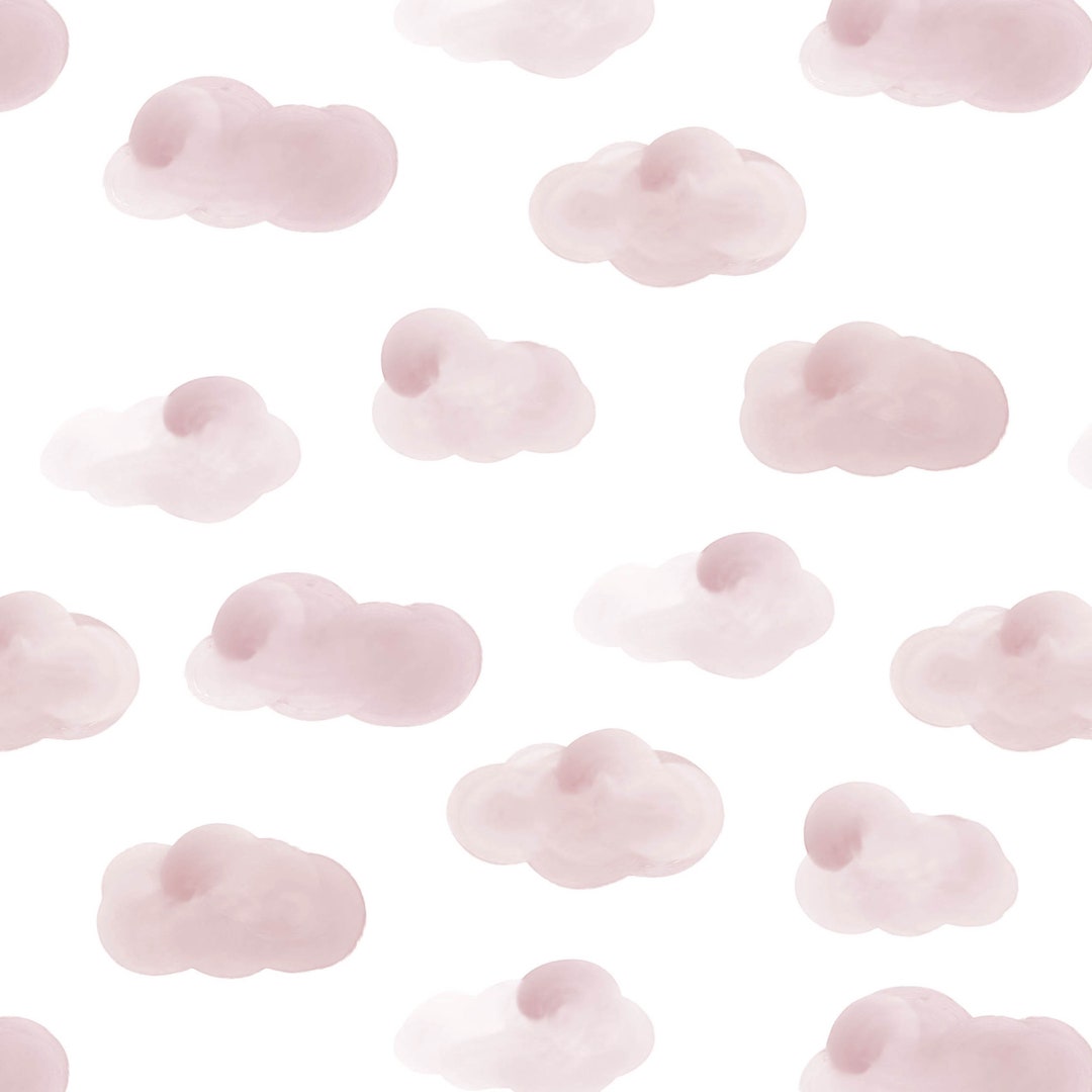 Pink Clouds Clipart Seamless Design. Pattern Design. Summer, Sky, Cloud ...