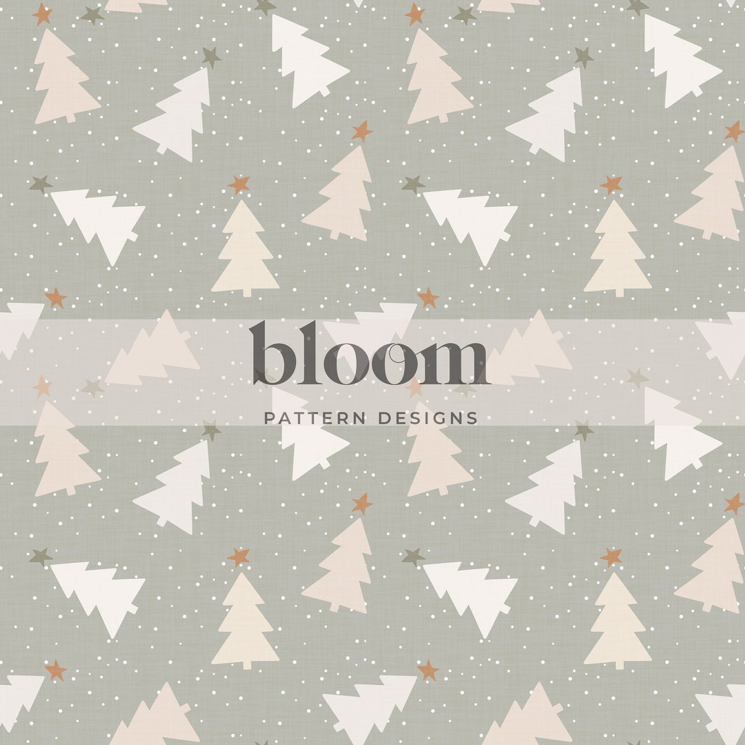 Neutral Boho Trees Seamless File - Christmas Trees Pattern Design ...