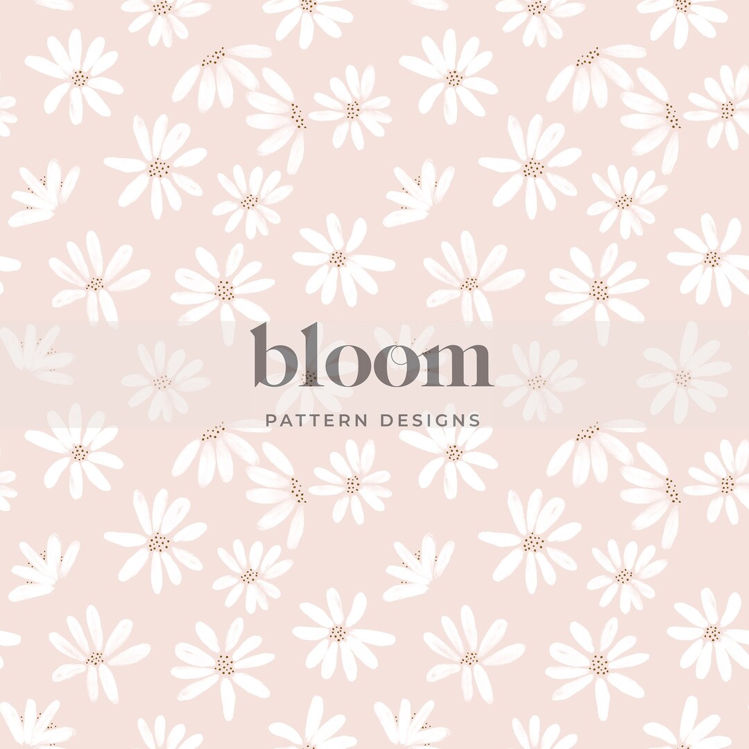 Daisy Bloom Floral Seamless Pattern Design Digital File Clipart ...