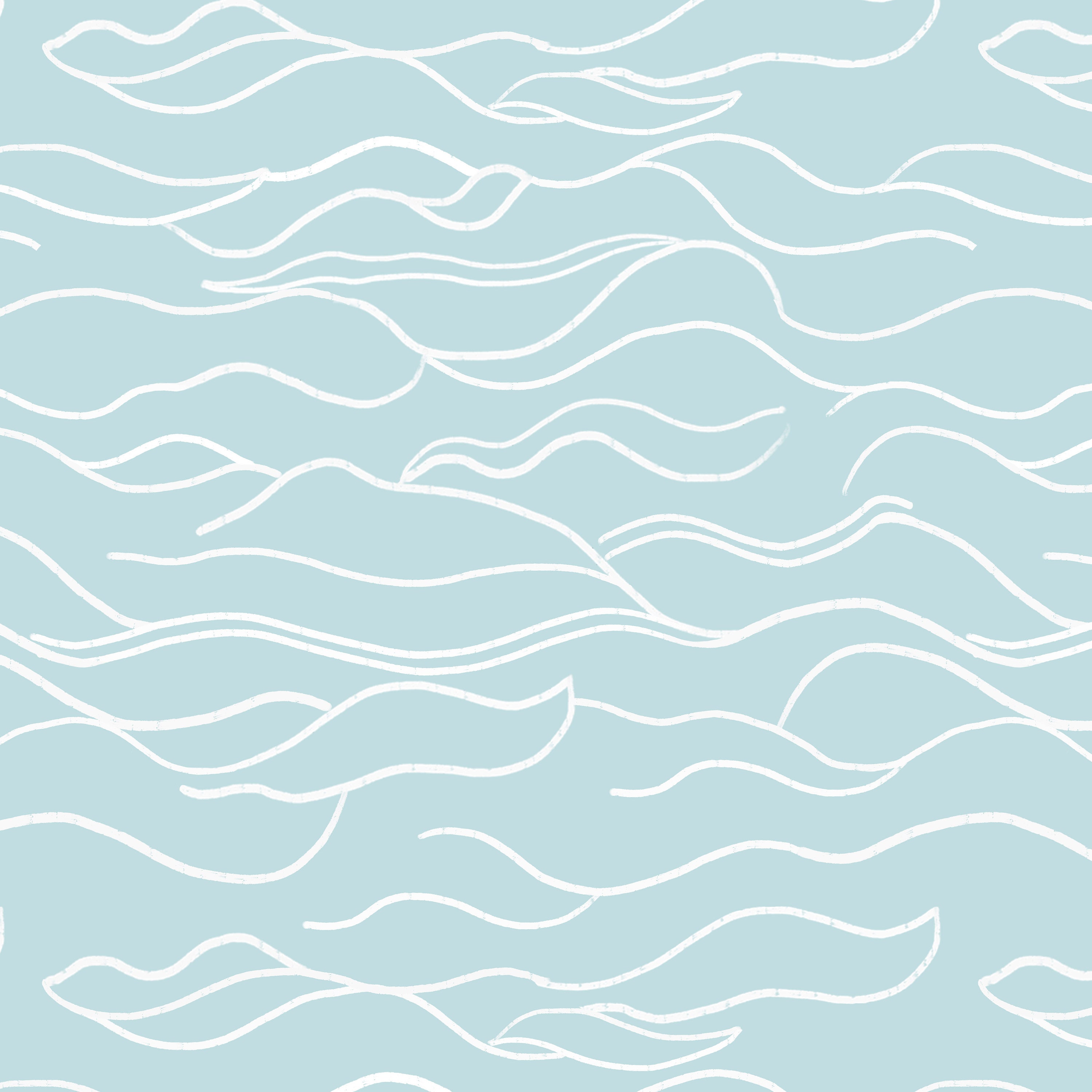Beach Waves Seamless Pattern Design Digital File Clipart. Ocean, Summer ...