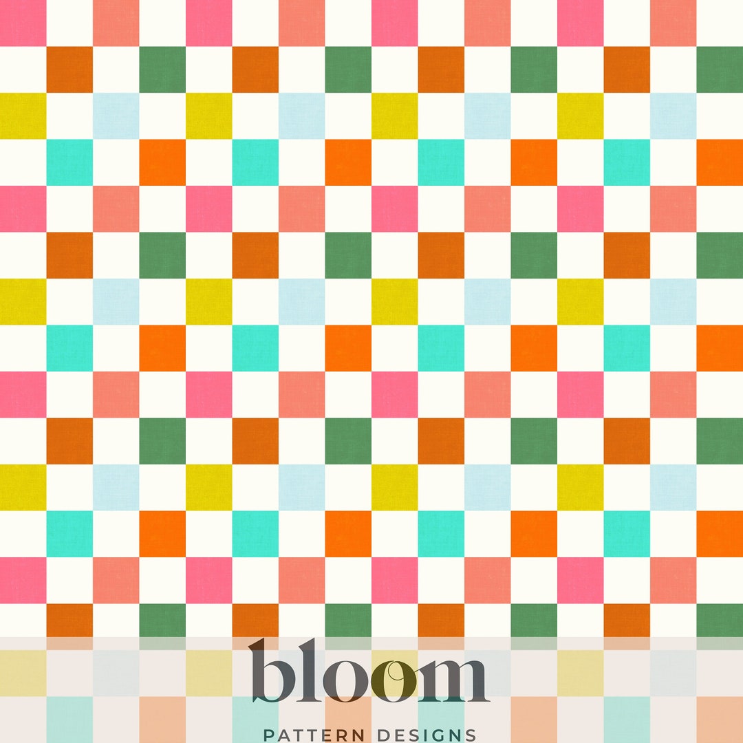 Retro Buffalo Check Seamless Design File Clipart. Boho, Vintage, 70s ...