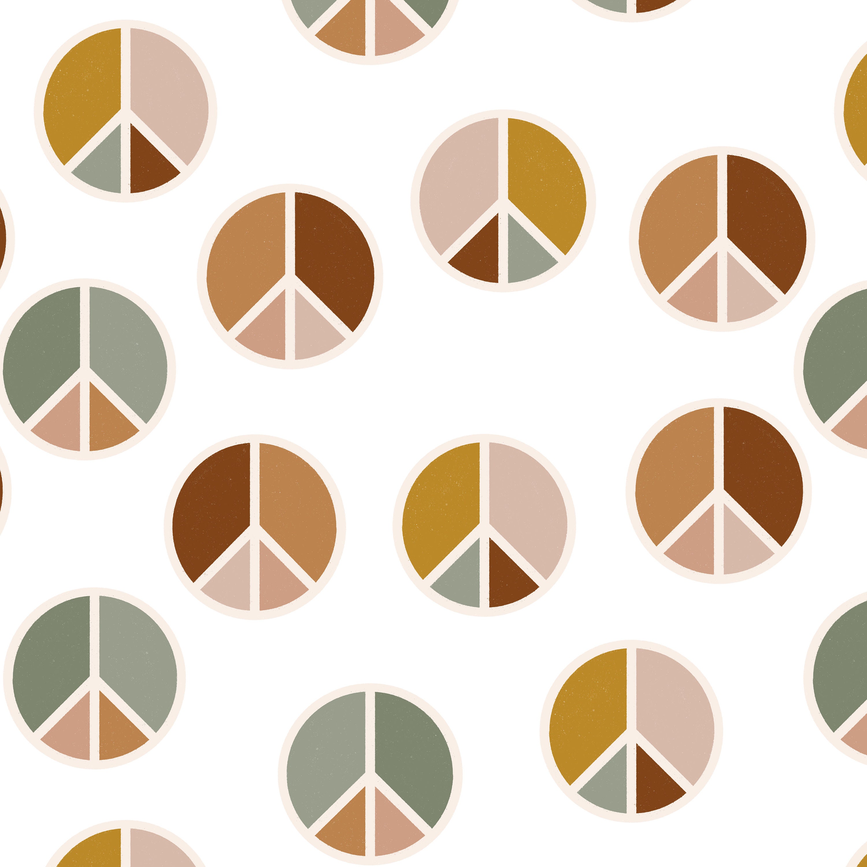 70s Peace Sign Seamless Pattern Design Digital File Clipart. Bohemian ...