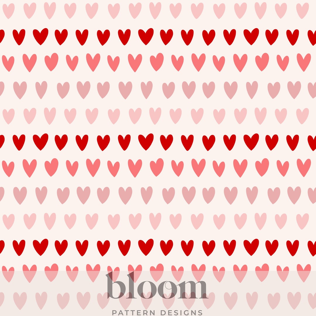 Valentine Seamless Repeat Pattern - Boho Ombre Hearts Valentine's Day ...