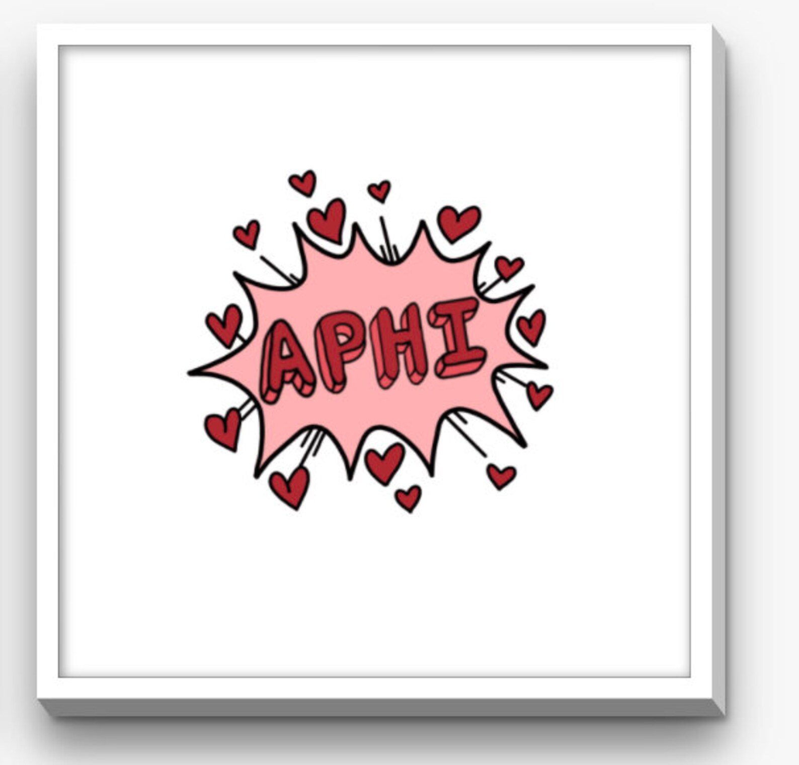 Alpha Phi Heart Wall Art - Etsy