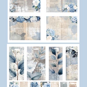Beautiful Blue Hydrangea Digital Junk Journal/scrapbooking Paper Kit ...
