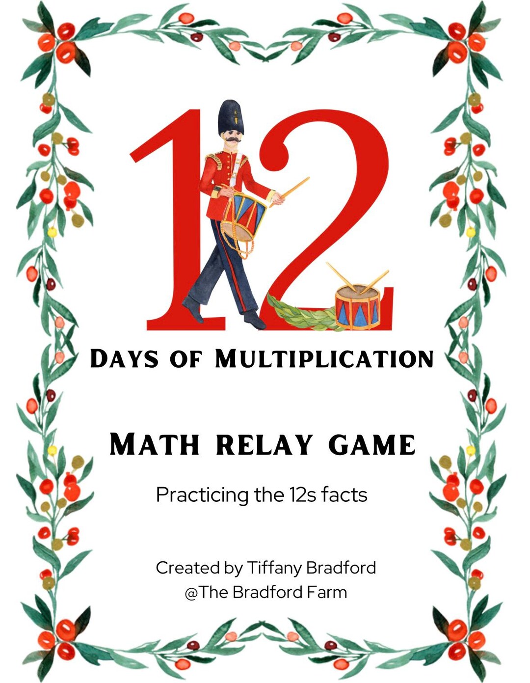12 Days of Multiplication Math Game - Etsy