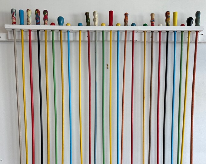 Vintage Wooden Circus Cane Collection Sets of 8 - 2 Available ...