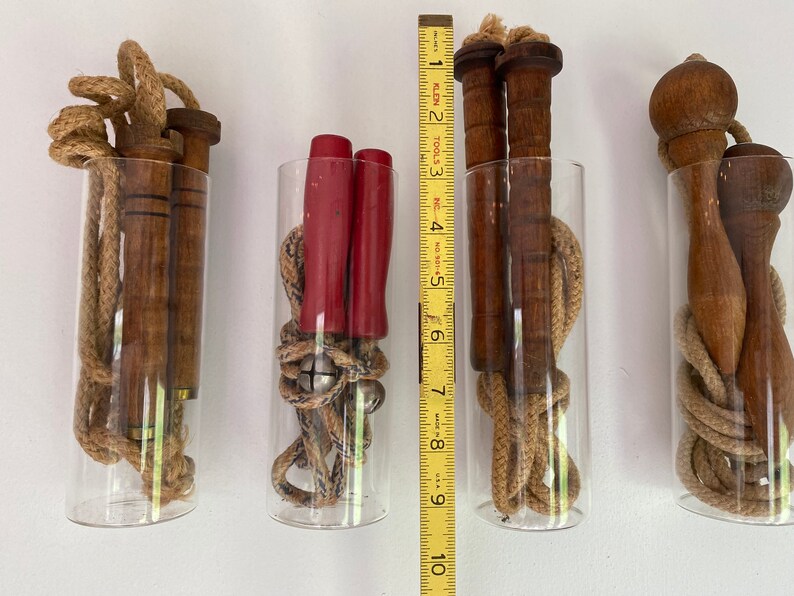 Vintage Wooden Jump Rope Wall Collection - Four Arranged as a 9" X 14 ...