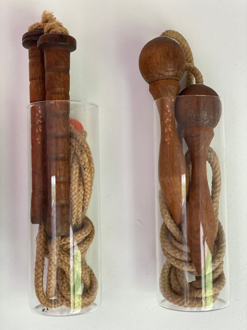 Vintage Wooden Jump Rope Wall Collection Four Arranged as a 9 X 14 ...