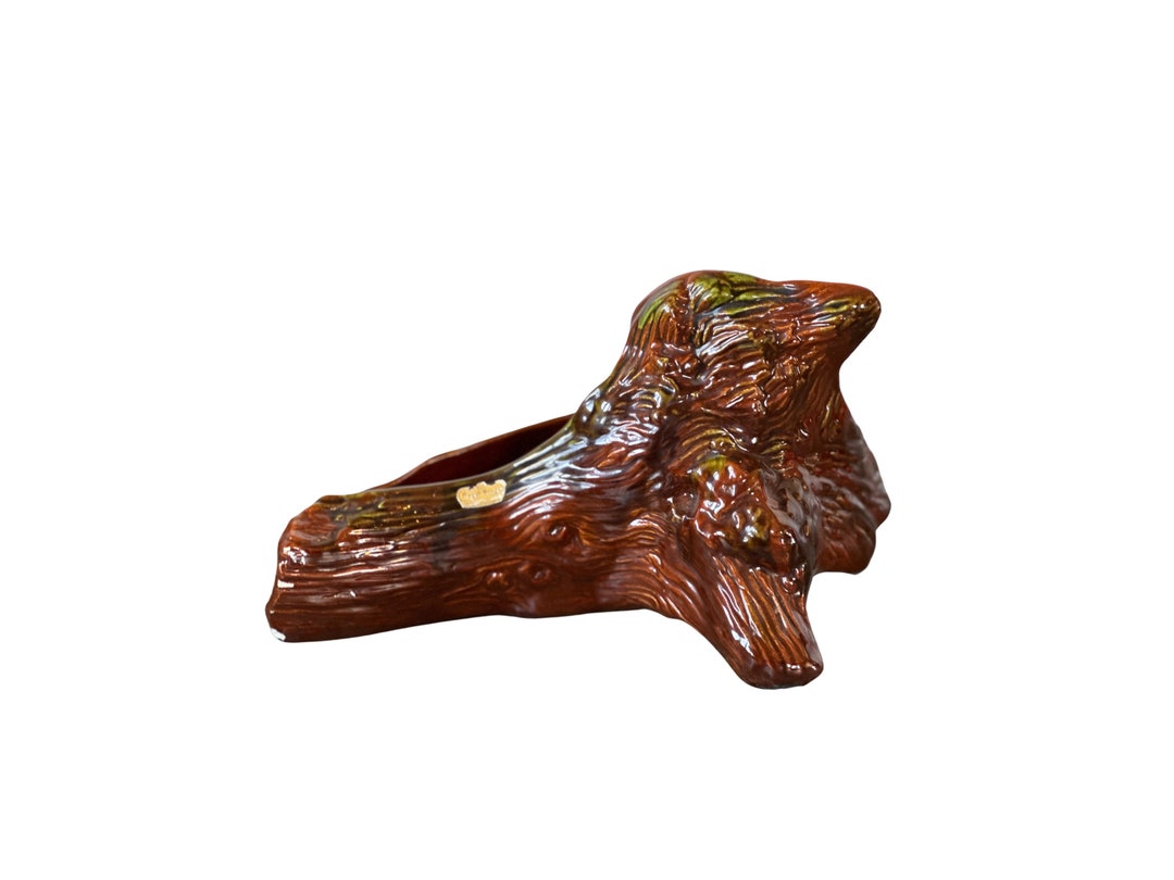 Vintage Ceramic Log Planter by Royal Haeger - Faux Boix - Wooden Tree ...