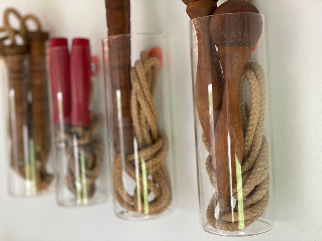 Vintage Wooden Jump Rope Wall Collection - Four Arranged as a 9" X 14 ...