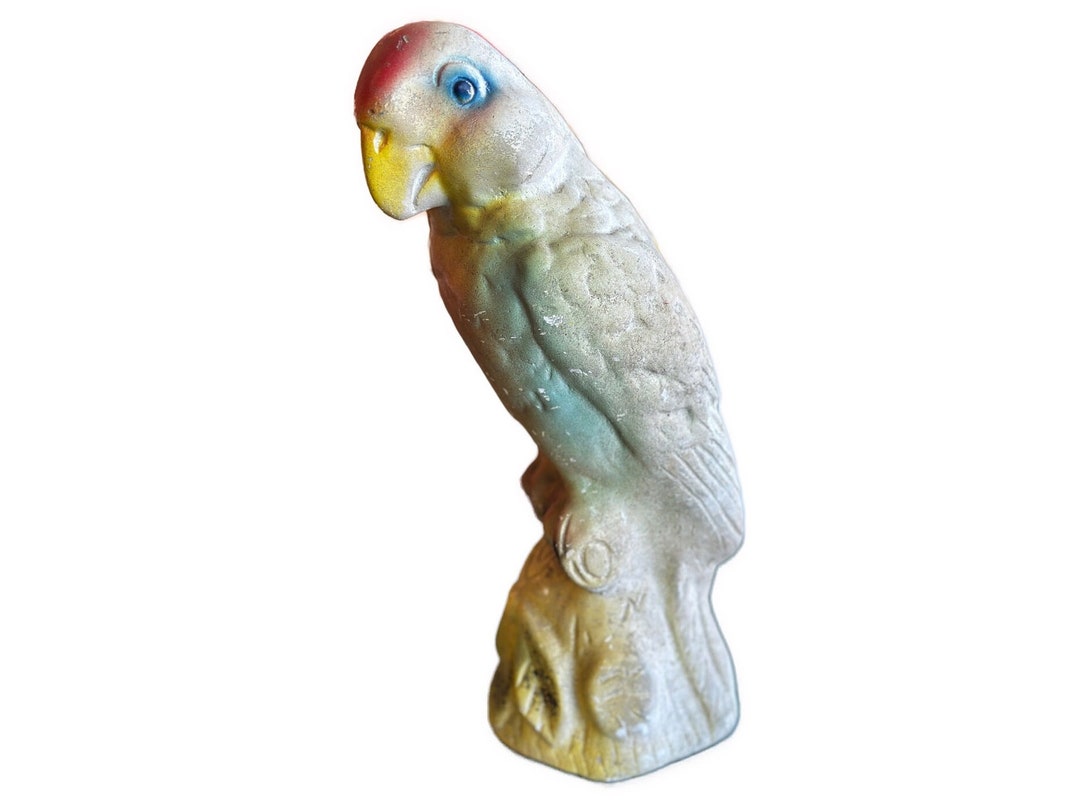 Vintage Chalkware Pastel Parrot - Pastel and Glitter Tropical Bird ...