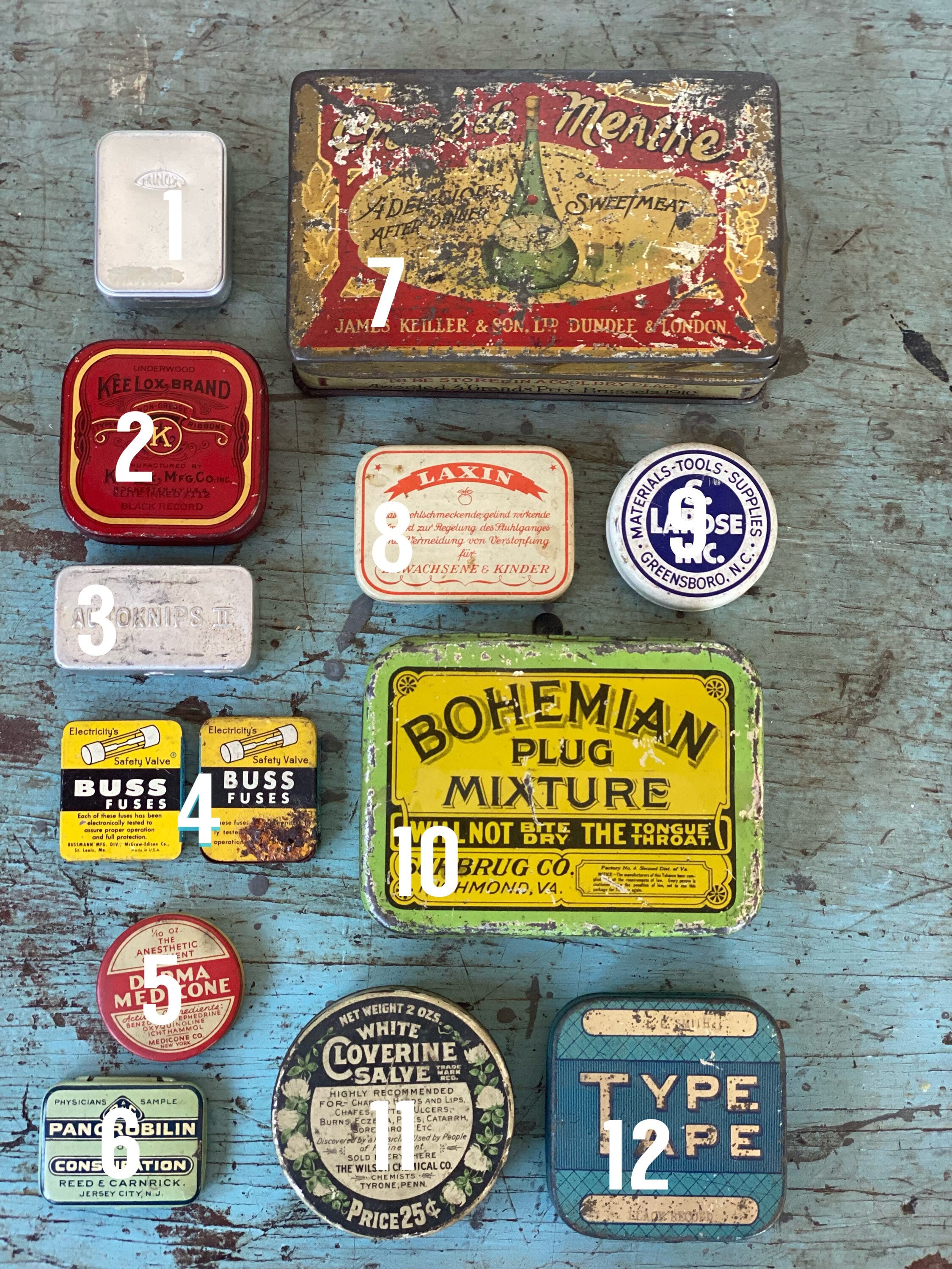 Vintage Advertising Tins Individually Typewriter Medical Camera Tobacco ...
