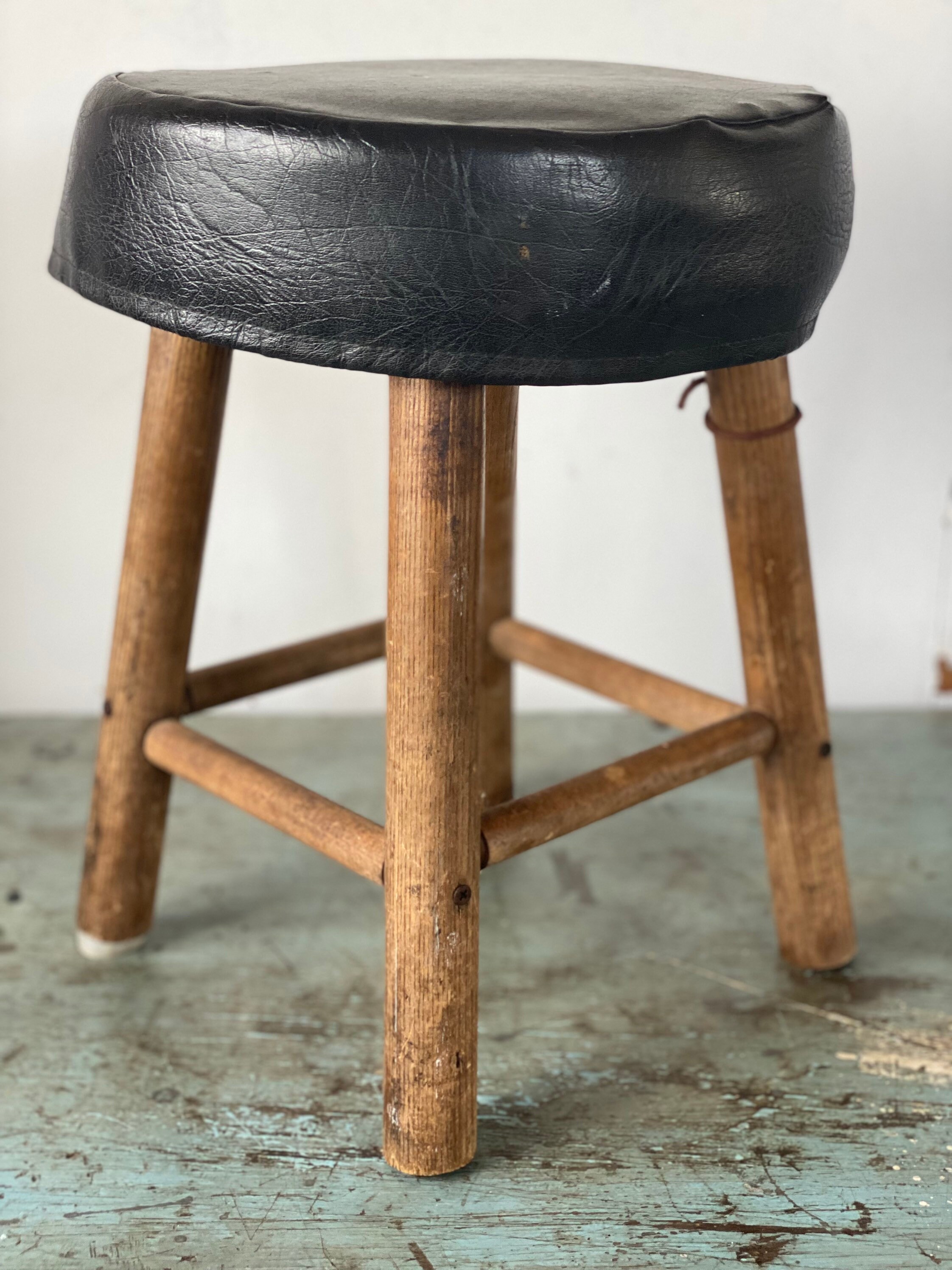 Vintage Classic Black Footstool Small 4-legged Stool - Etsy