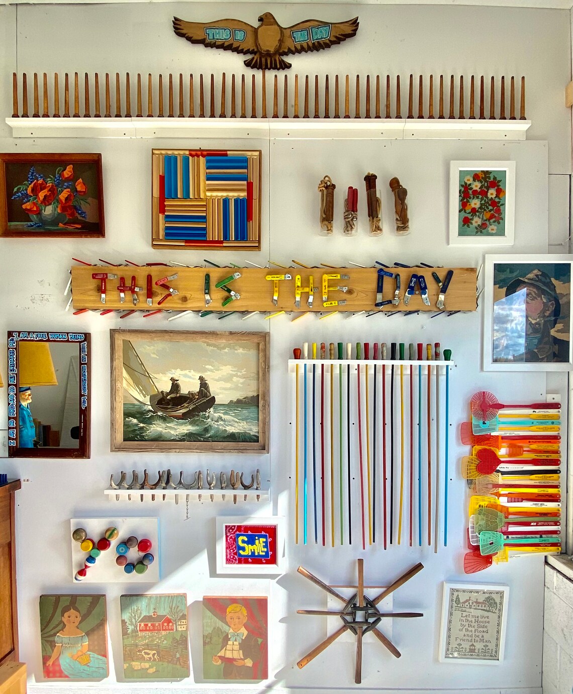 Vintage Wooden Jump Rope Wall Collection - Four Arranged as a 9" X 14 ...