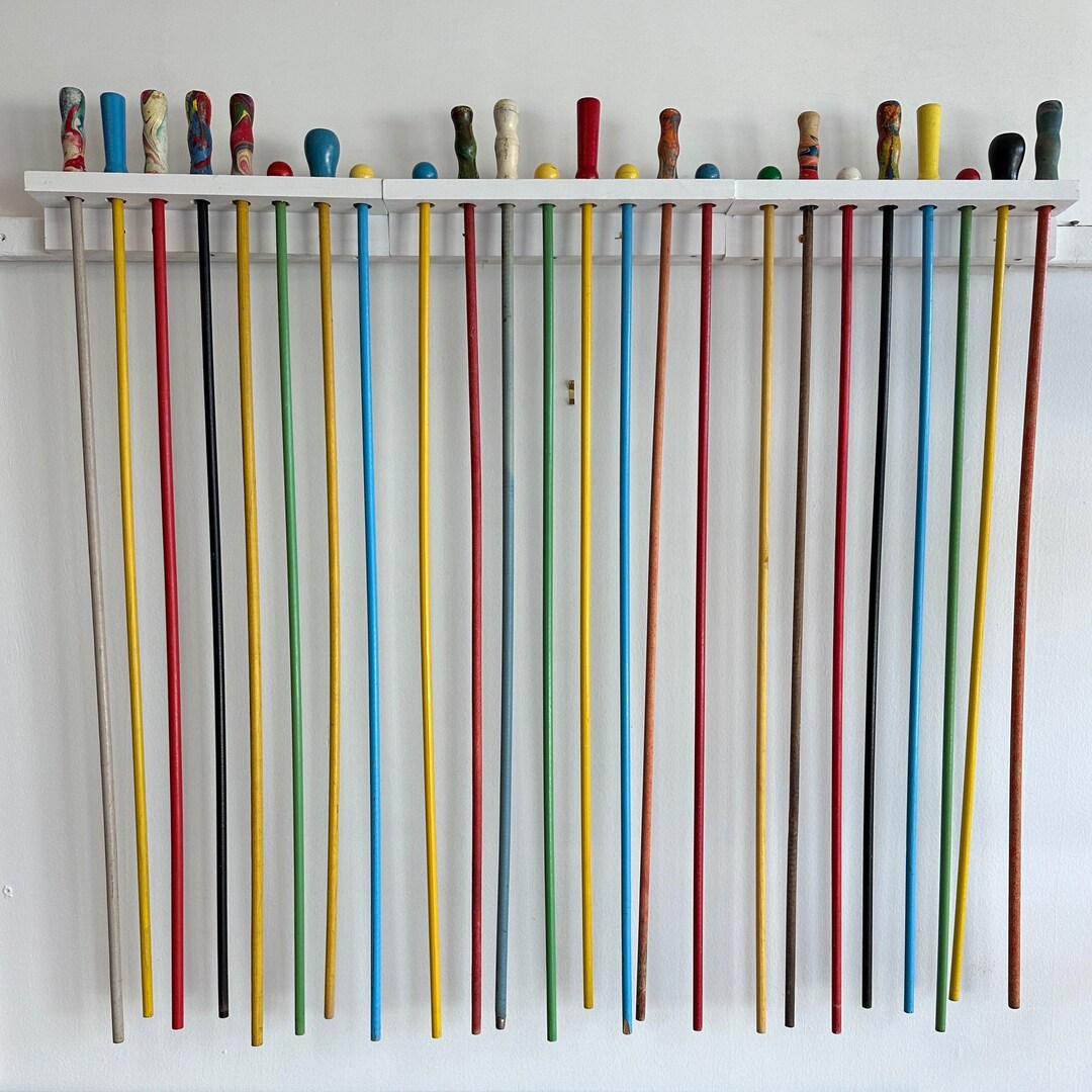 Vintage Wooden Circus Cane Collection Sets of 8 - 2 Available ...