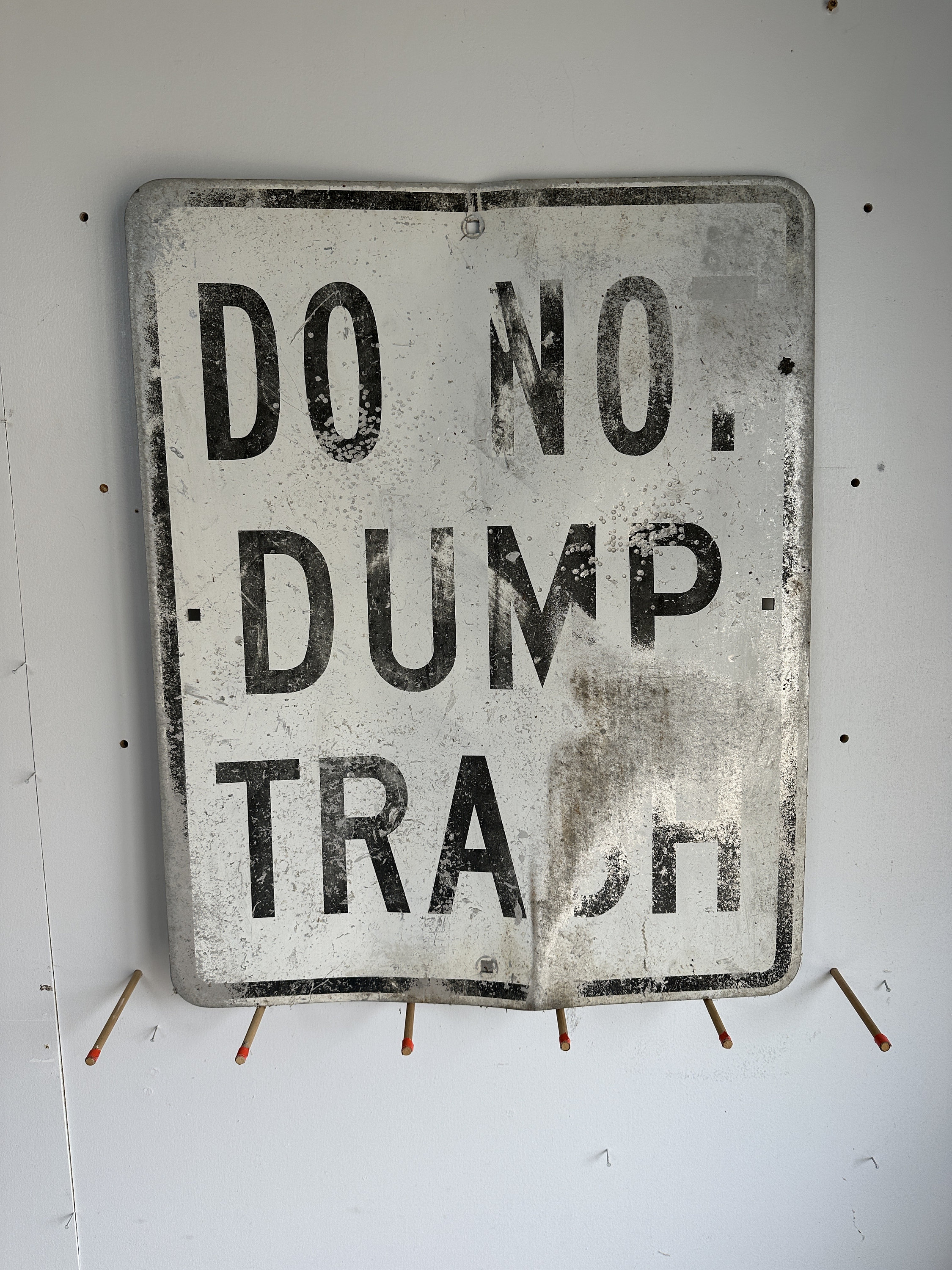 Vintage Metal Outdoor Sign do Not Dump Trash Metal Road Signage 8.2lbs ...