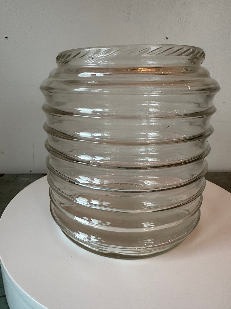 Vintage SELLERS Ribbed or Ripple Clear Counter Jar Antique Hoosier Jar ...