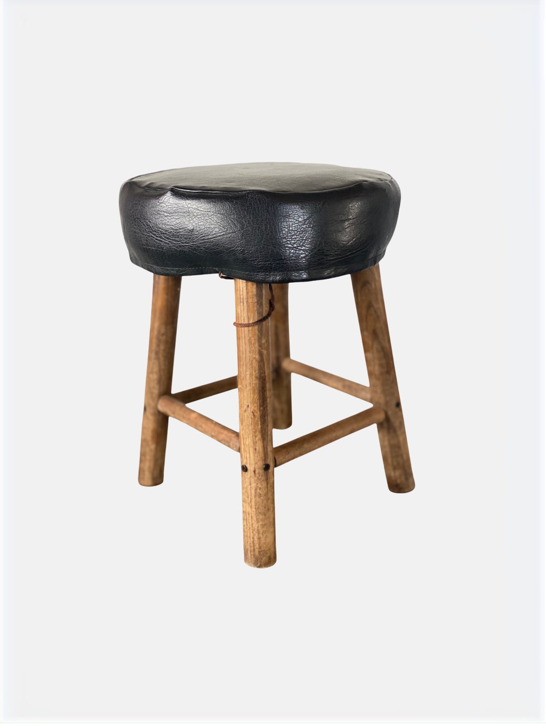 Vintage Classic Black Footstool - Small 4-legged Stool - Central Chair ...