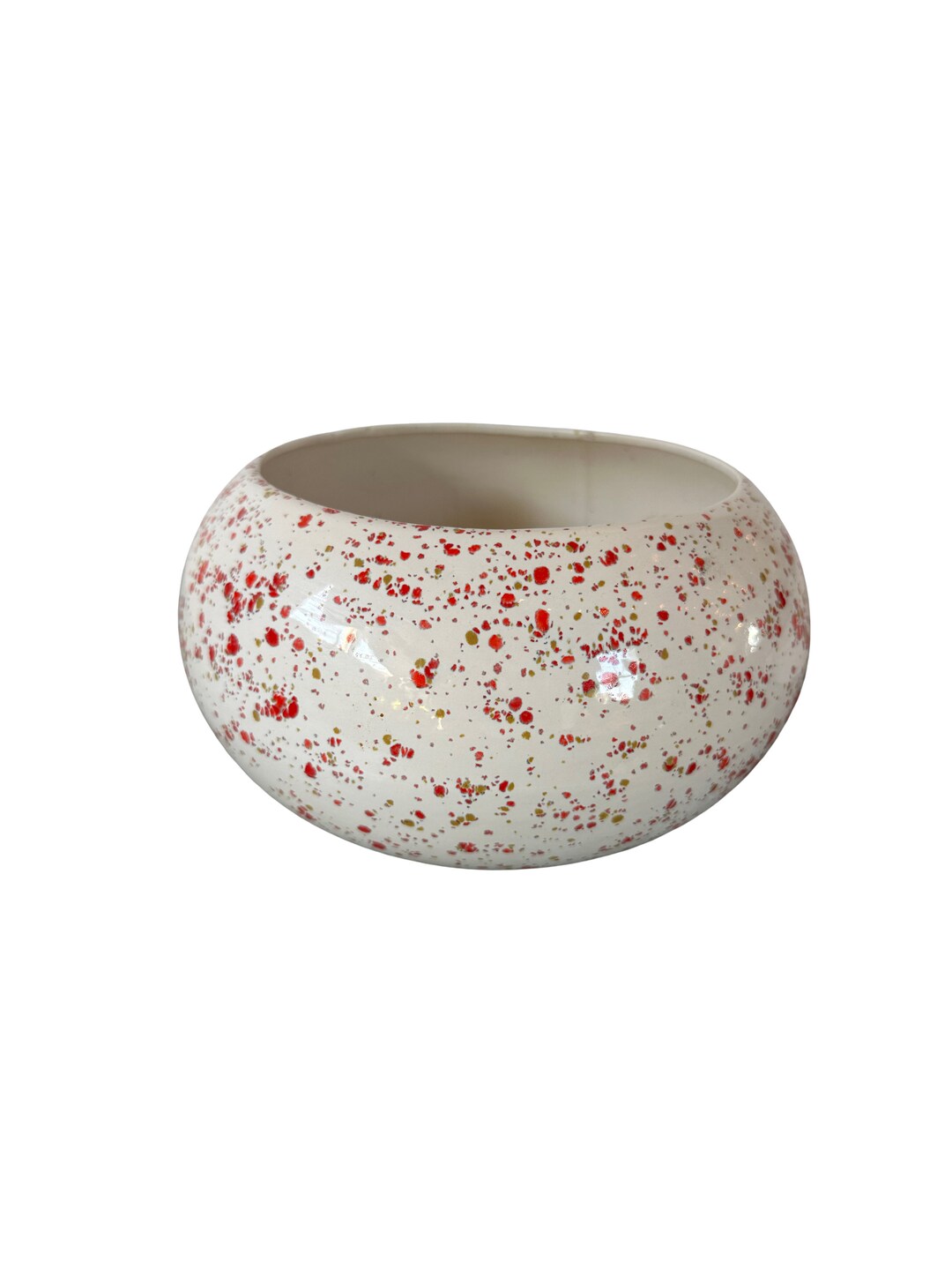 Vintage Ceramic Splatter Bowl by Atlantic Mold - Glossy Centerpiece ...