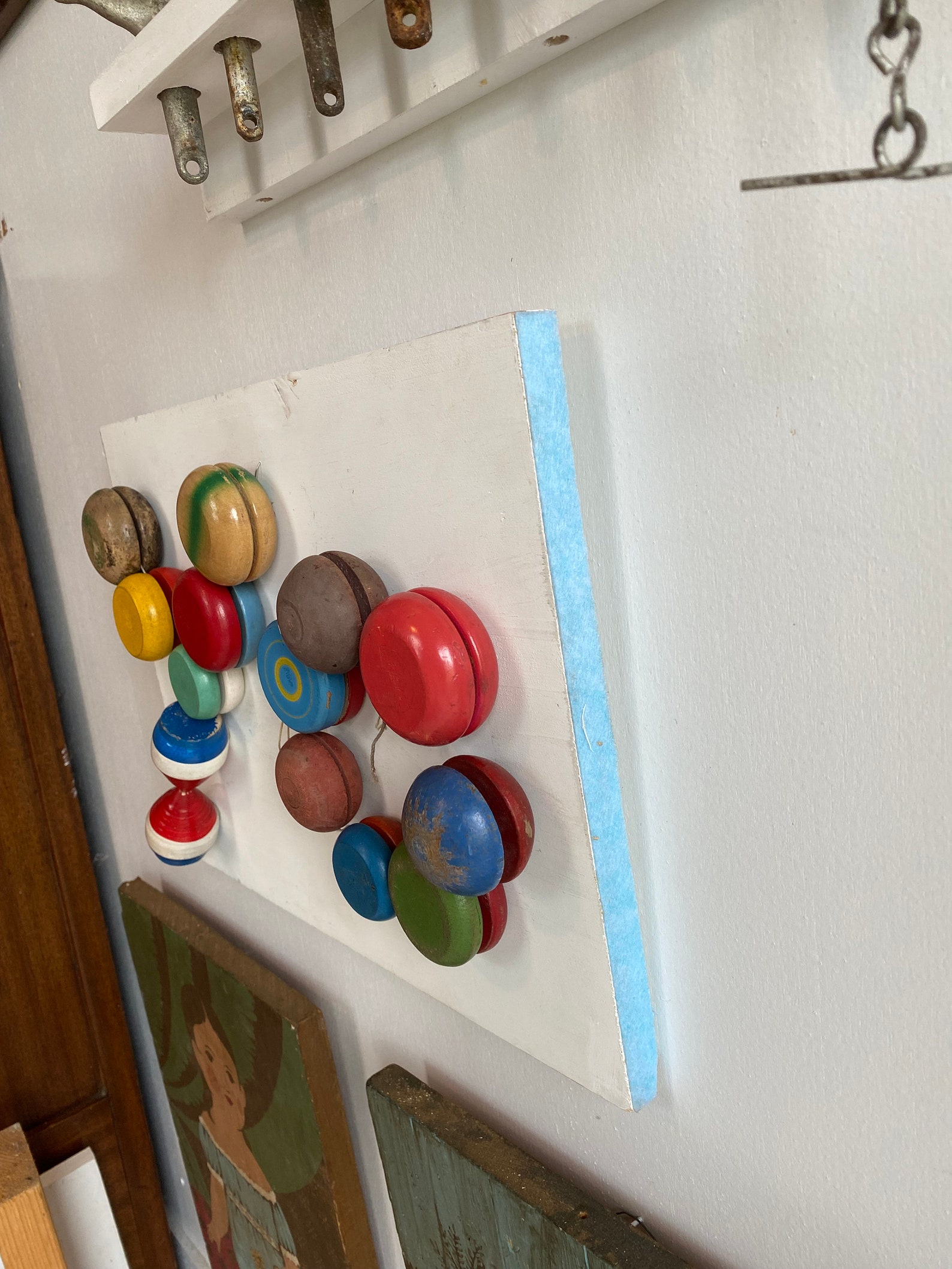 Vintage Wooden Yoyos Wall Hanging Art - Wordart Graphic Visual ...