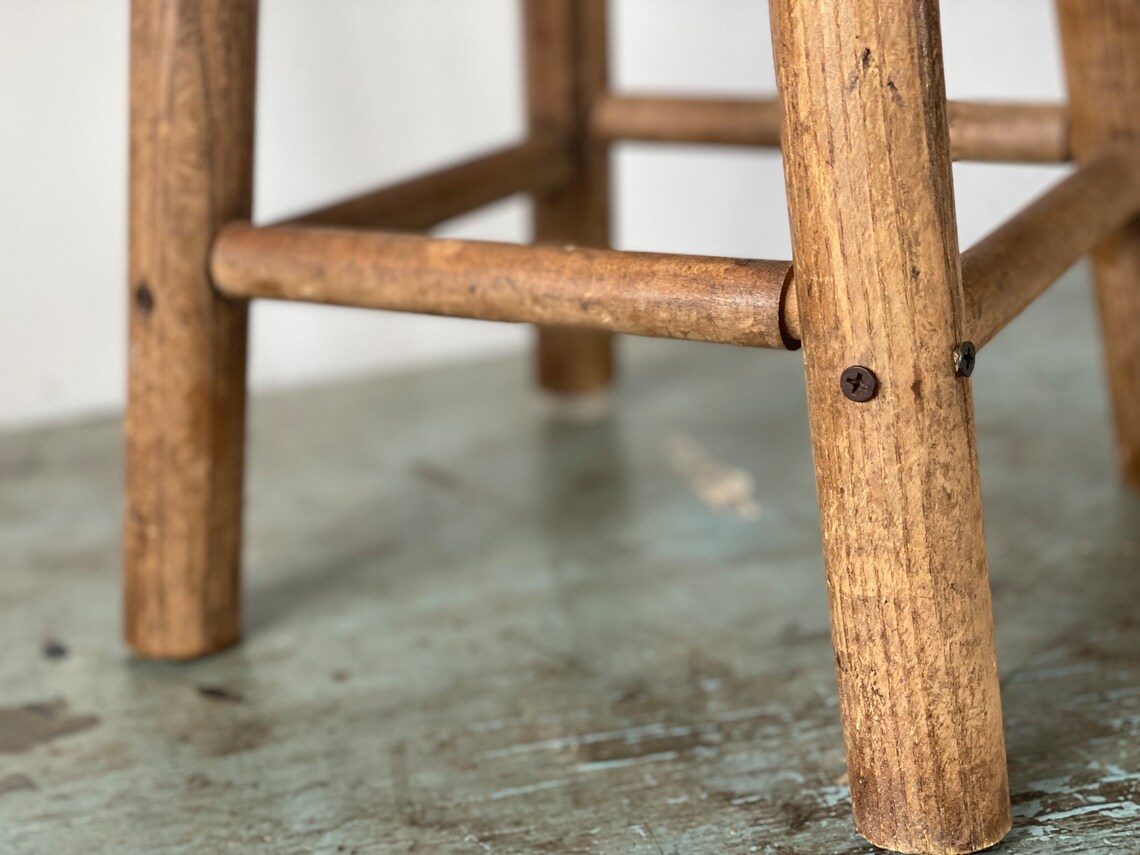 Vintage Classic Black Footstool Small 4-legged Stool - Etsy