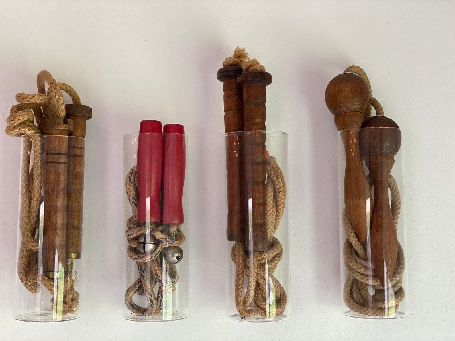 Vintage Wooden Jump Rope Wall Collection Four Arranged as a 9 X 14 ...